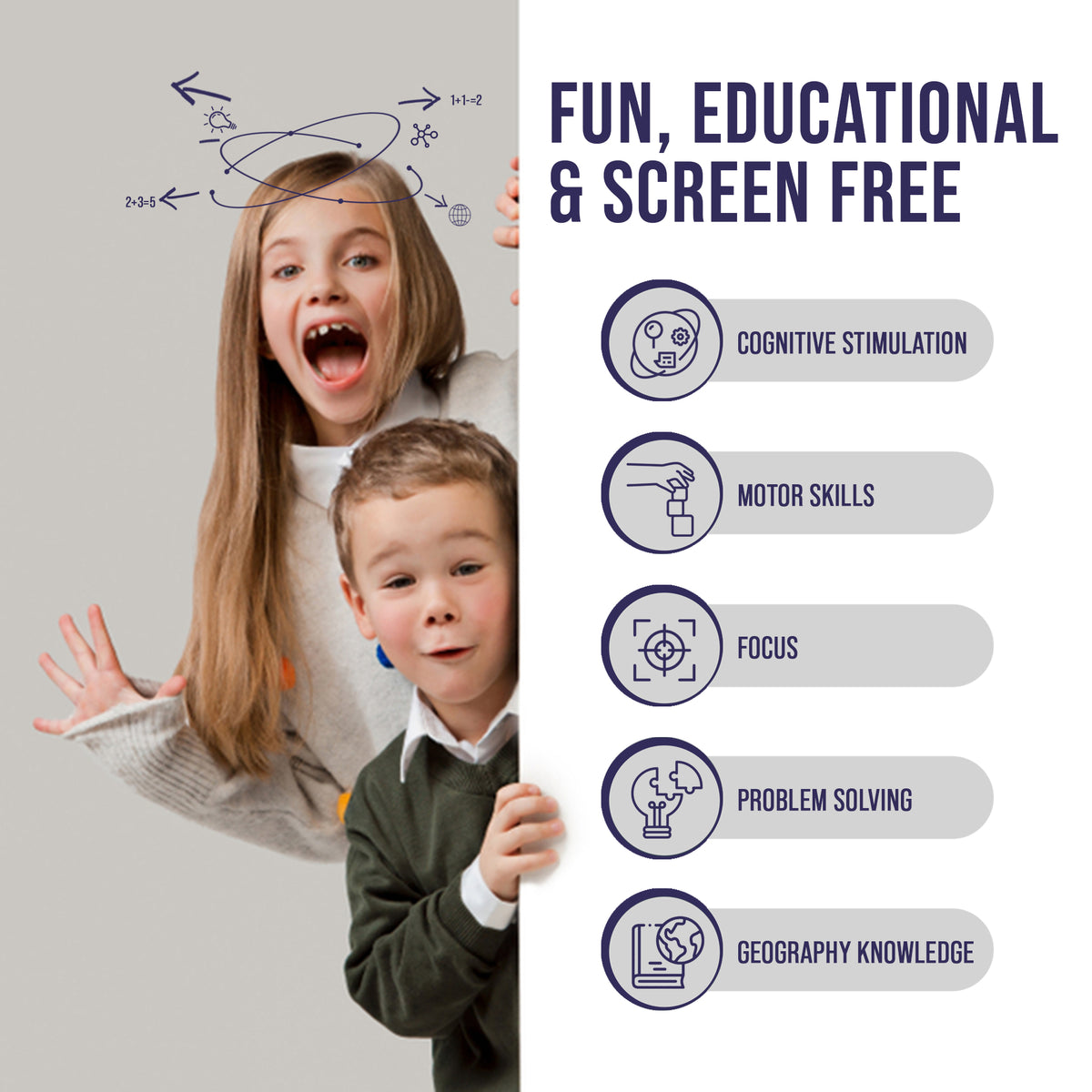 World Map Kids 3D Puzzle - Fun & Educational Interactive Map Toy with ...